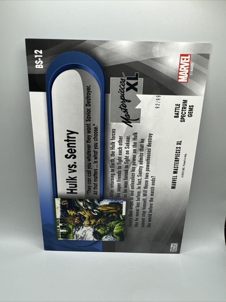 2024 Marvel Masterpieces XL 5x7 Battle Spectrum GEMS HULK VS SENTRY BS ...