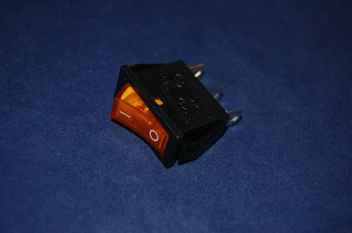 50Pcs 2 Position Rocker Switch 3 Pin 12V YELLOW Light Illuminated ...