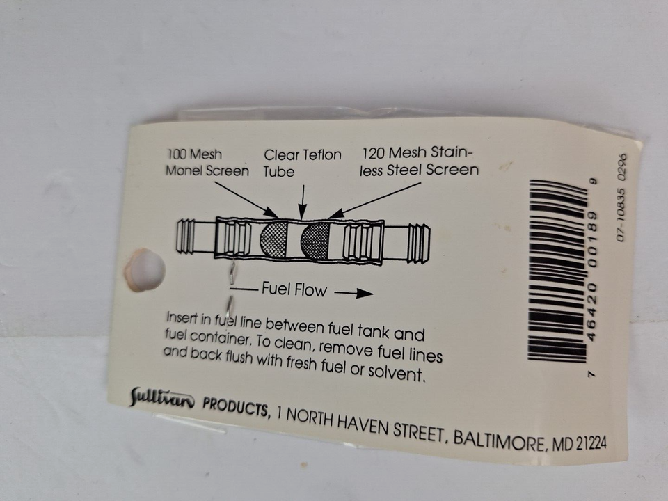 Sullivan Products Double Screen Fuel Filter, Large Crap Trap No. 189 | eBay
