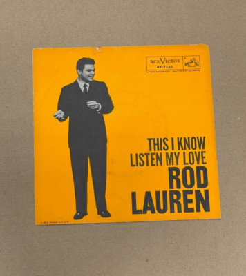 ROD LAUREN THIS I KNOW/LISTEN MY LOVE RCA 45 *PICTURE SLEEVE ONLY* | eBay