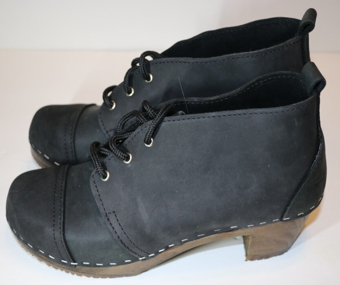 Cute Swedish Sandgrens Leather and wood Clogs Women's booties Size 39 ...