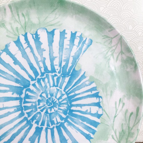 Sea Life Plates Set 4 Melamine 11" Indoor Outdoor Beach Nautical | eBay