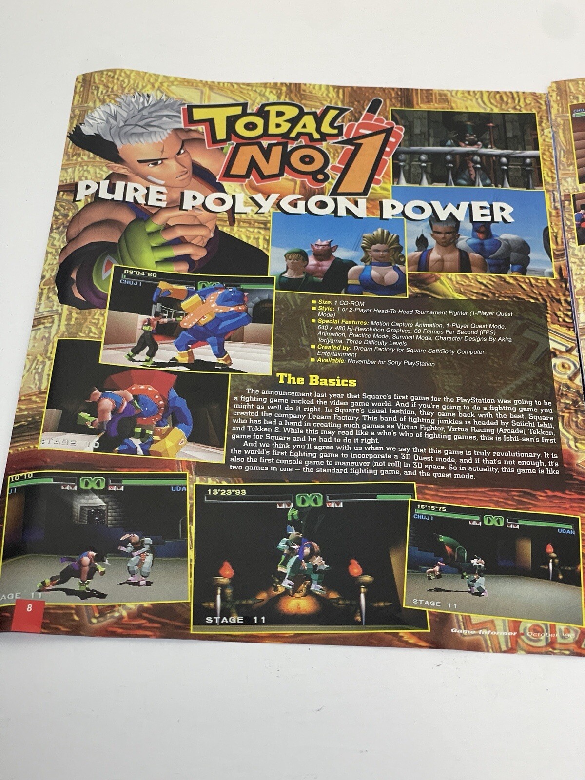 Tobal No.1 Playstation PS1 Game Magazine Review 1997 In Depth Character ...