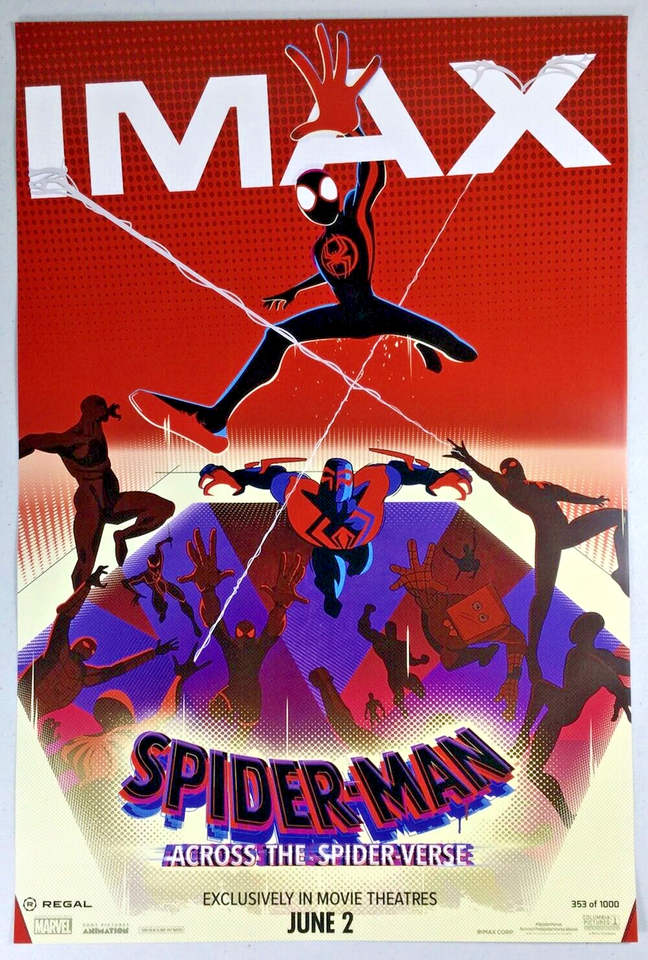 Spider Man Across the Spider Verse IMAX Regal Poster 12" X 18" Num 353 ...