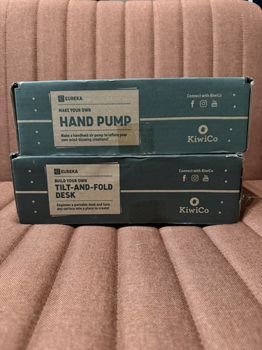 NEW Lot of 2 Kiwi Co eureka crate hand pump & tilt and fold desk stem ...