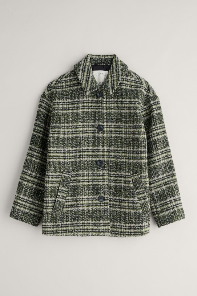 Seasalt Women's Petite Beamwind Checked Wool Blend Coat Leah Seal Check ...