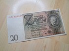 20 Reichsmark Reichsbanknote Berlin German Empire Ww2 Drittes Reich UDB ...