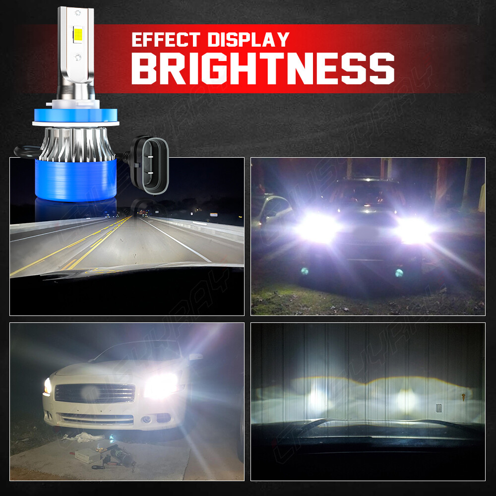 9005 H11 Combo LED Headlight Bulbs Conversion Kit High Low Beam 6000K ...
