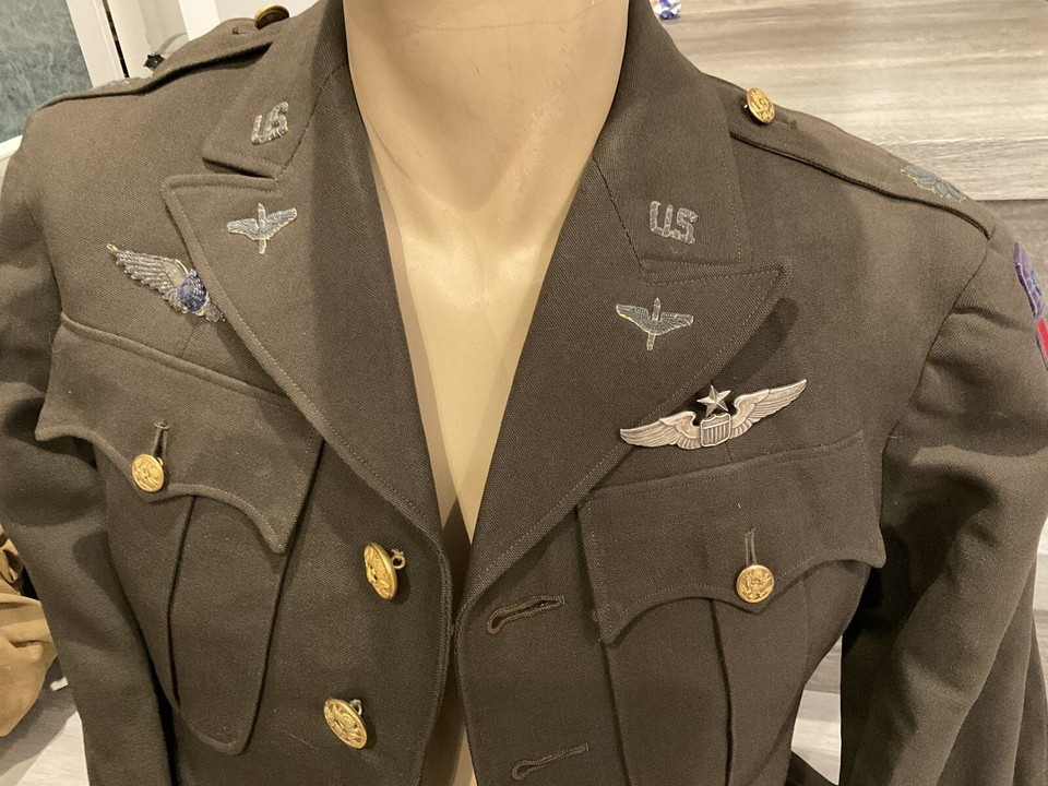 ORIGINAL RARE WWII USAAF 14TH AF CBI LT. COL BULLION UNIFORM W/ CHINESE ...