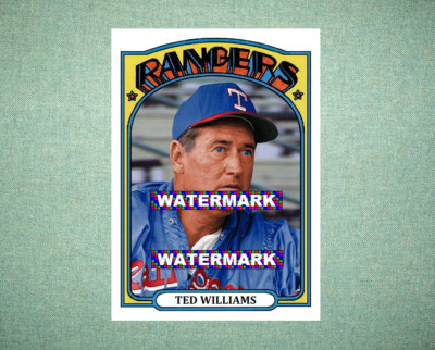 Ted Williams Texas Rangers 1972 Style Custom Baseball Art Card | eBay