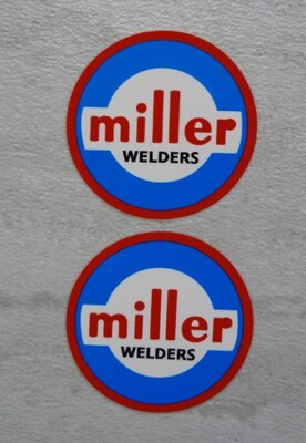 2x MILLER WELDER logo 1960 style stickers decal graphic Pegatina mig ...