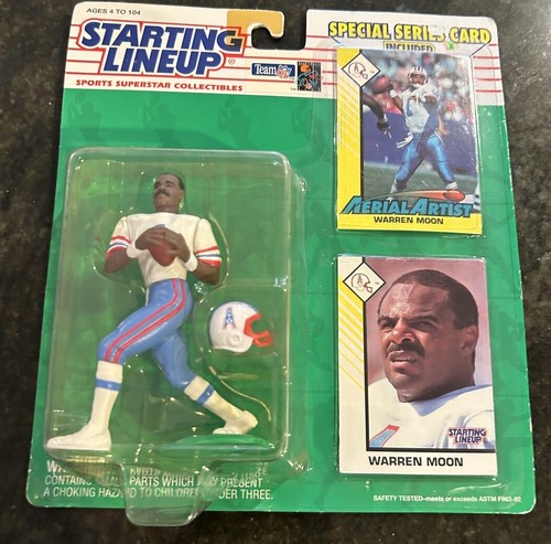 Starting Lineup Warren Moon sports figure 1993 Kenner Oilers NFL with ...
