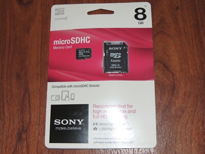Neuf - Sony 8GB 1 Micro SDHC Classe 4 SR-8C4 SR8A4 / Tqmn SRAC-A1 ...