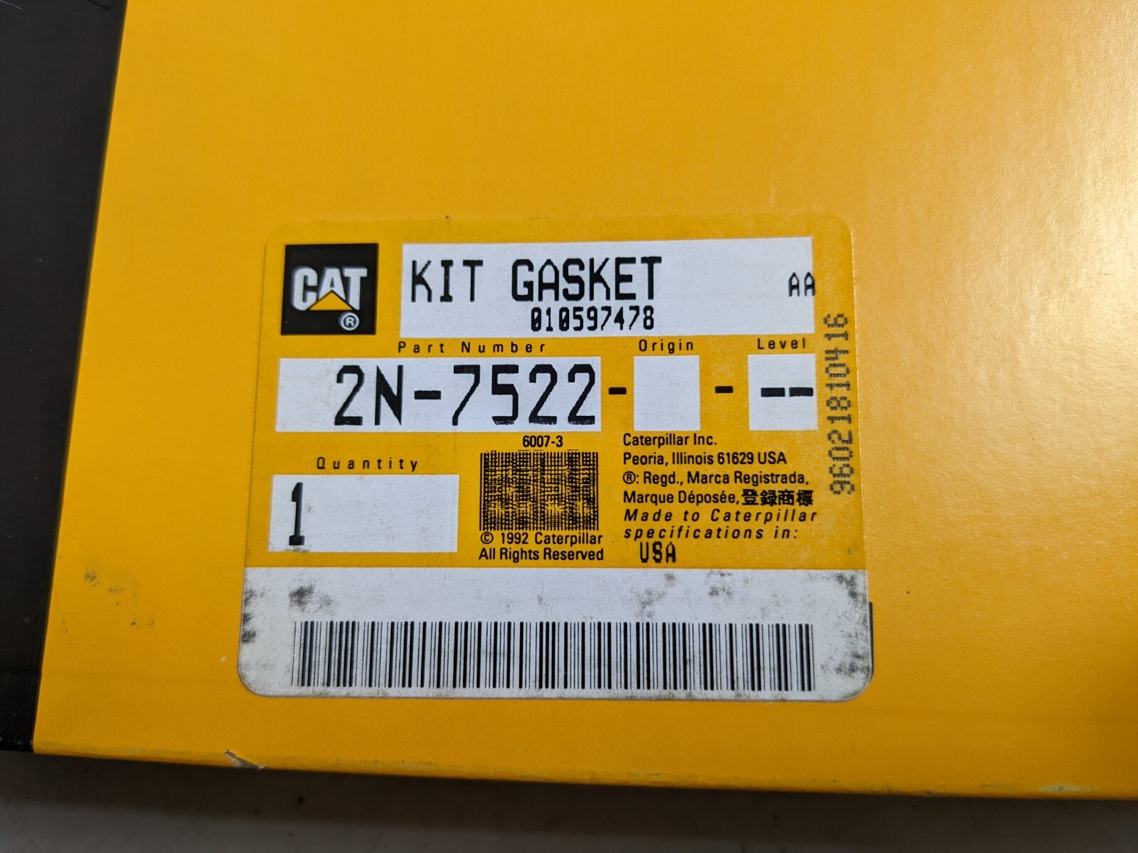 Caterpillar 2N-7522 KIT-GASKET OEM Parts | eBay