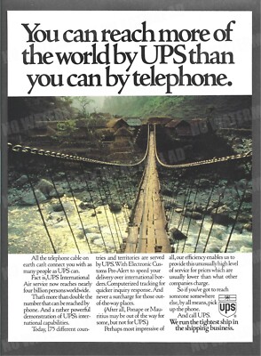 UPS Shipping 1990 Trade Print Magazine Ad Swinging Bridge ADVERT | eBay