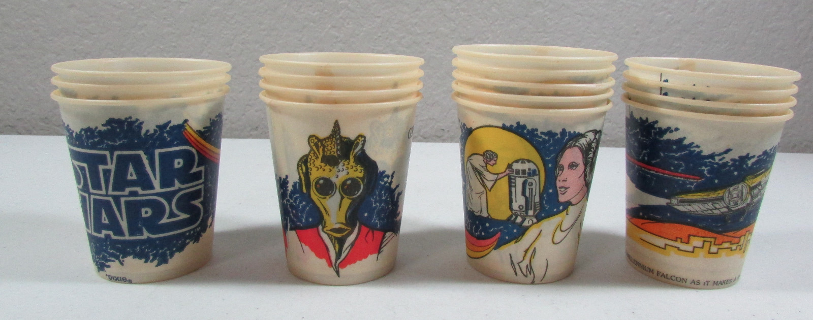 Vintage 57 STAR WARS 1980 Dixie Cups Assortment Greedo Darth Vader C3PO ...