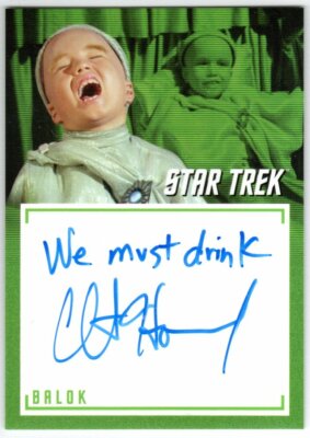 STAR TREK TOS CAPTAINS COLLECTION A3 CLINT HOWARD BALOK INSCRIPTION ...
