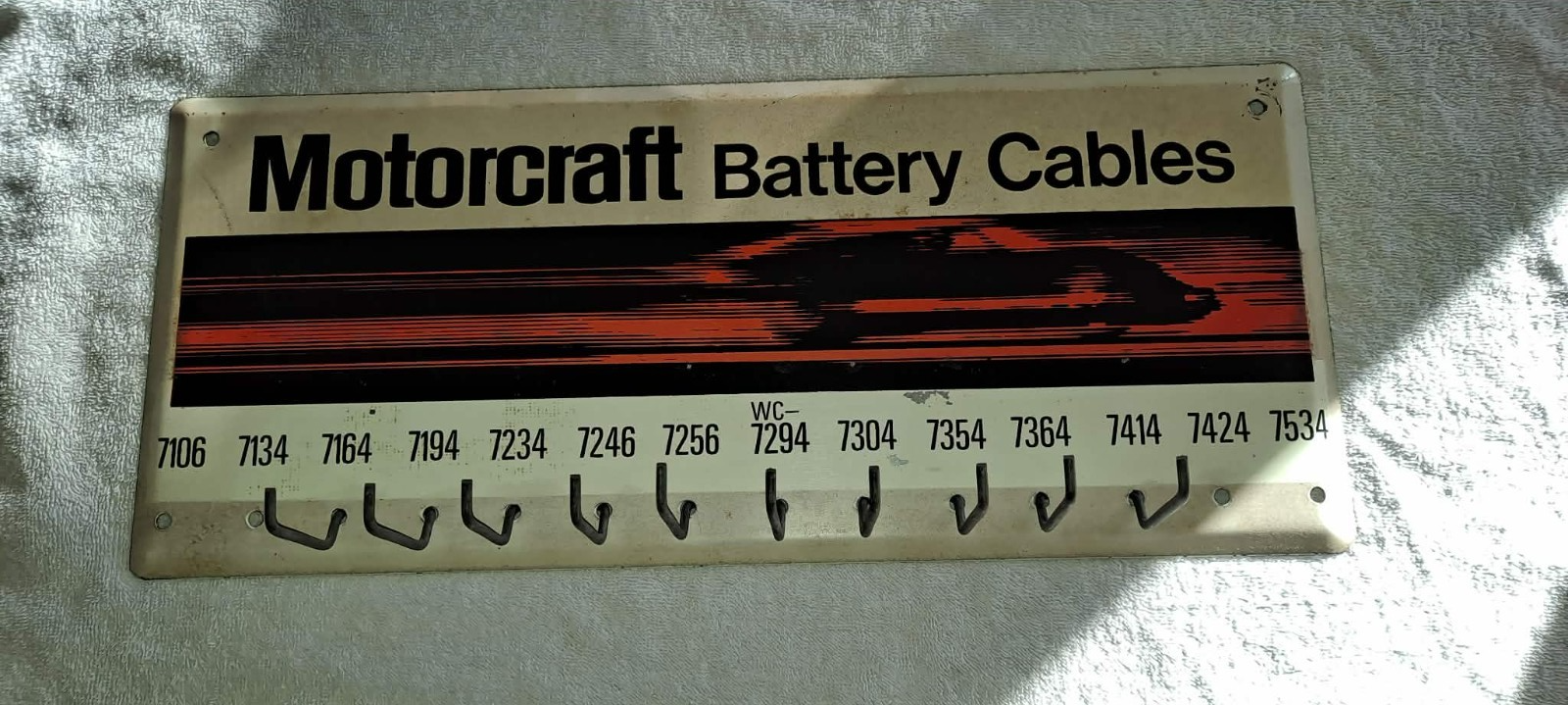 FORD MOTORCRAFT VINTAGE BATTERY CABLES DISPLAY RACK 60'S 70'S NICE FOR ...