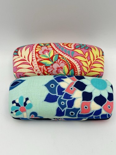 Vera Bradley Hard Shell Clam Eyeglass Case Lot Of 2. Pink And Blue Free ...
