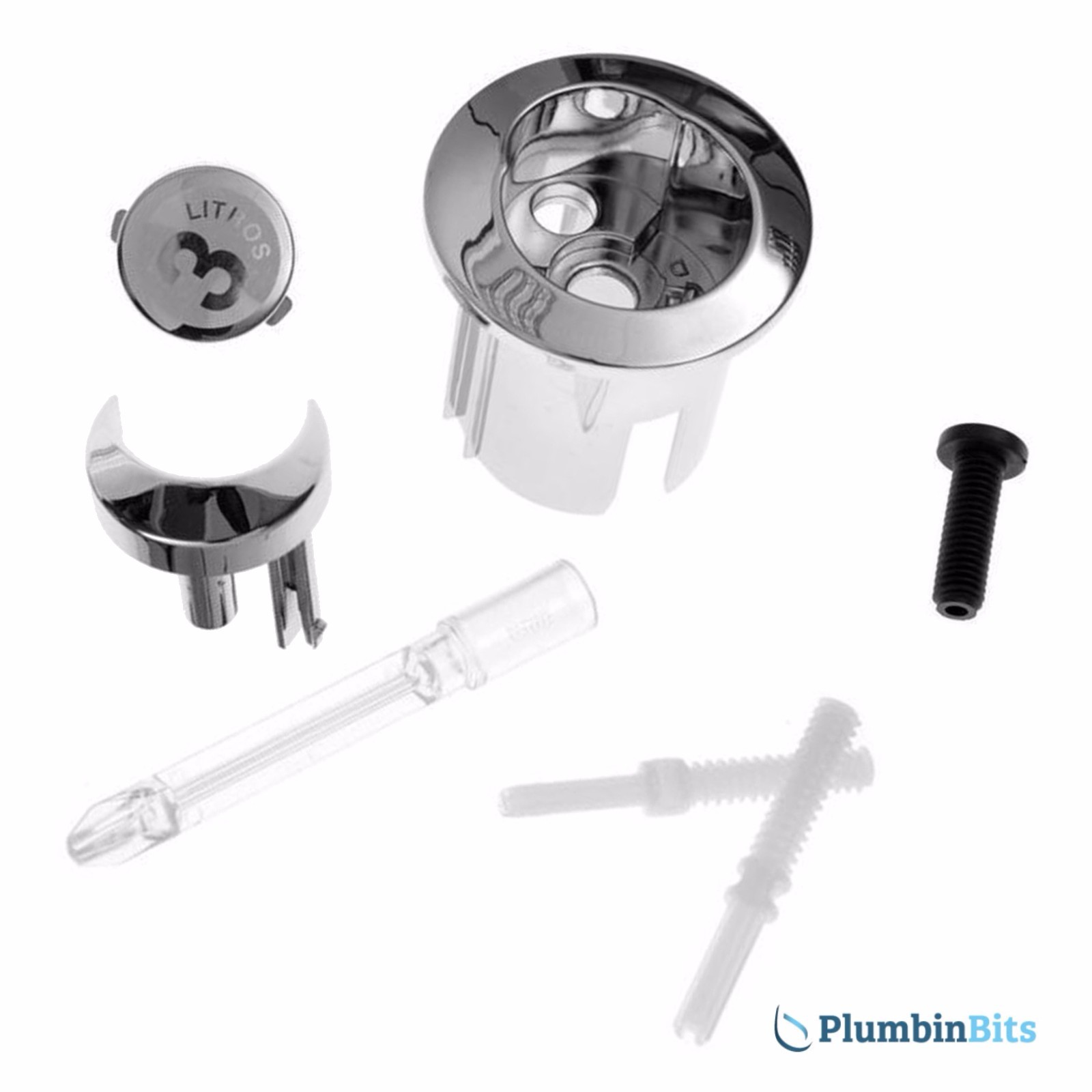 Roca AH0001800R Dual Flush Push Button Threaded Push Rods Short Body ...