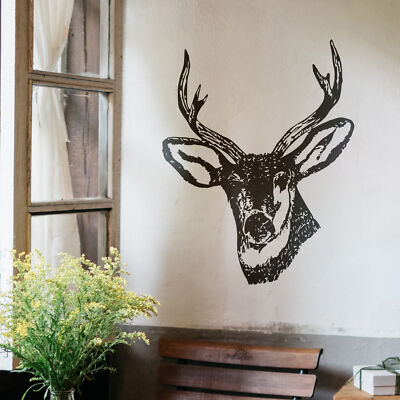 Deer Head Wall Decal Sticker. Buck Head Decor. Rustic Country Theme ...