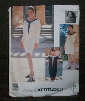 VOGUE Attitudes Vintage 1991 Pattern 2691 Patricia Clyne Dress Sizes 8 ...