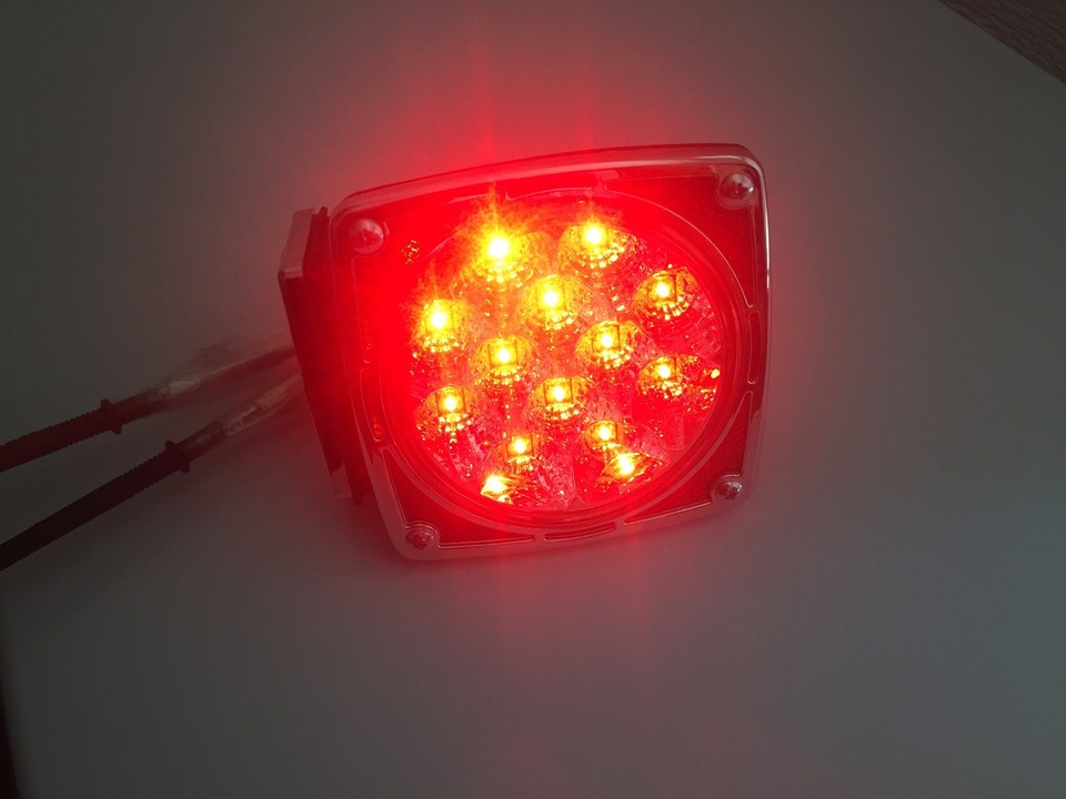 x1 LED Square Trailer Utility Cargo Enclosed Stop Turn Tail Brake Light ...