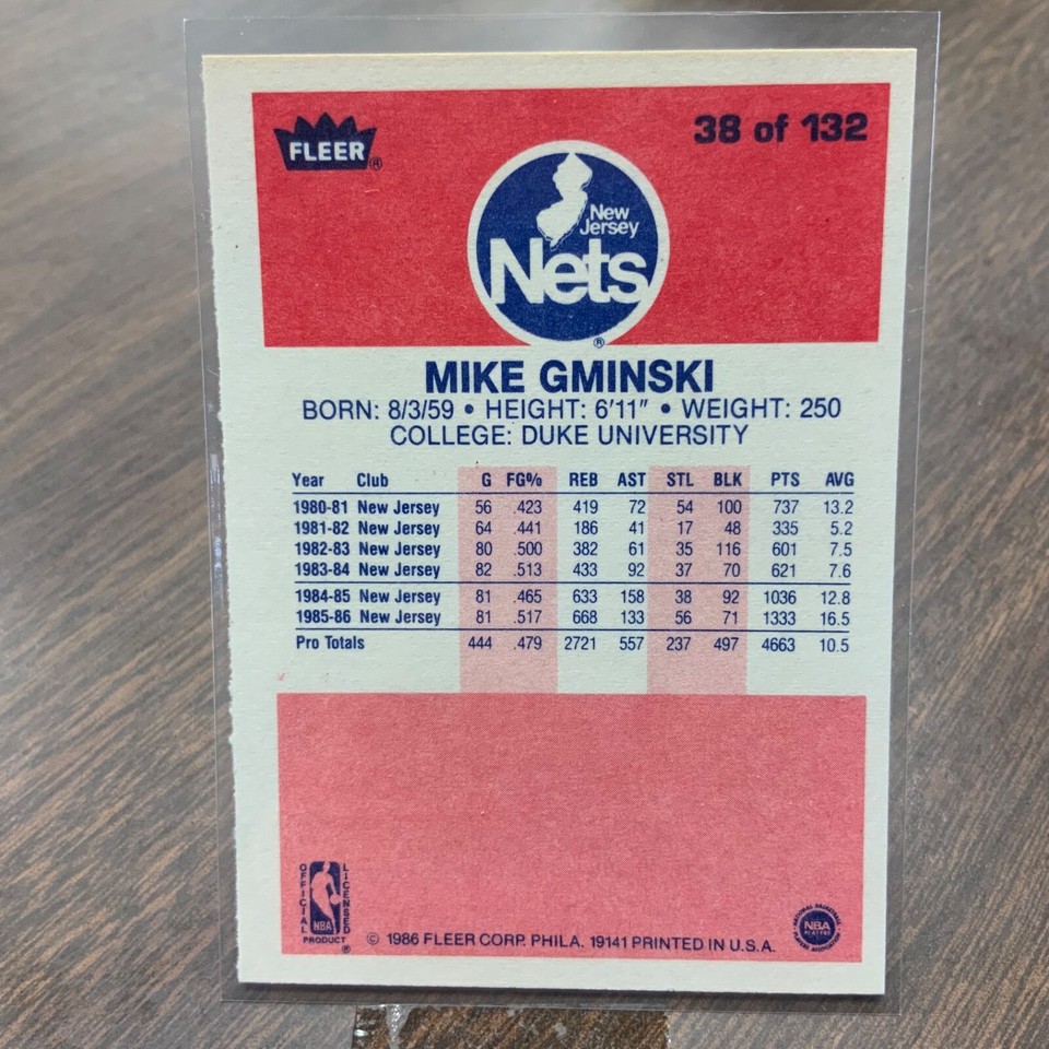 1986-87 Fleer Set Break Mike Gminski #38 *Nets* NR-MINT | eBay