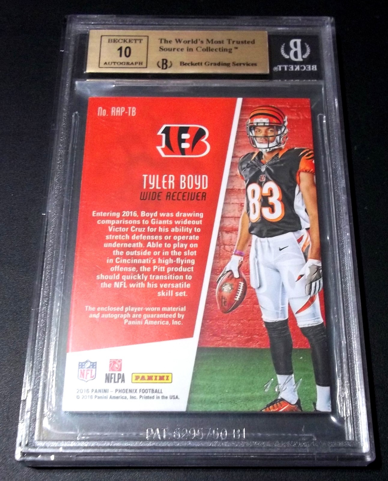 Tyler Boyd Auto 1/1 BGS 9.5 10 Autograph Rc 2016 NFL Shield Jersey ...