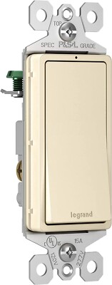 Legrand 15A 3 Way Paddle Wall Switch with LED Locator Light Almond ...
