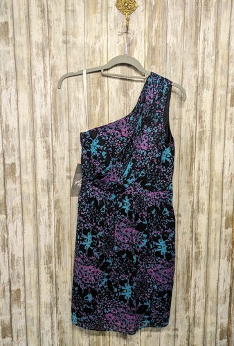 Cyan By Shoshanna One Shoulder Cocktail Dress Purple Teal Size 8 NWT | eBay