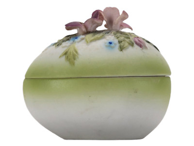 Vintage Lefton China 377 Hand Painted Egg Flower Trinket Dish | eBay