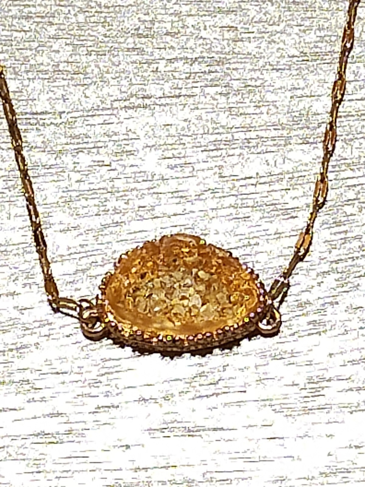 Beautiful Peach Colored Crystal Gold Tone Necklace, 2… - Gem