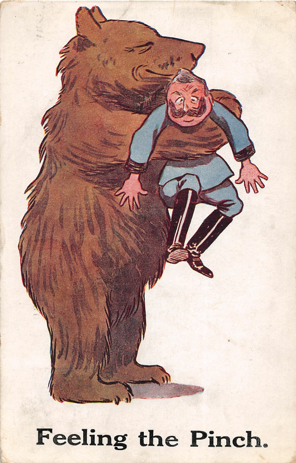 H25/ Kaiser Wilhelm WWI Anti-Germany Postcard Bear Hug Feeling Pinch10 ...
