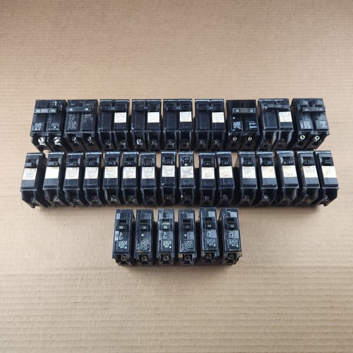 Circuit Breakers-Pull Outs from a Murray Box (Lot of 31) 1 and 2 Poles ...