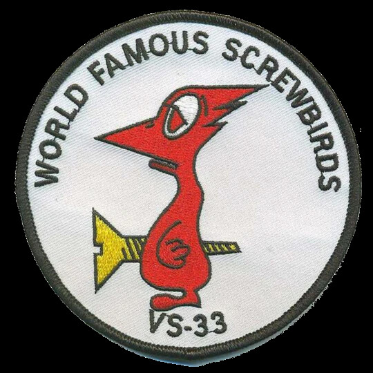 4" NAVY VS-33 SCREWBIRDS WORLD FAMOUS FIXED WING SQUAD ROUND ...