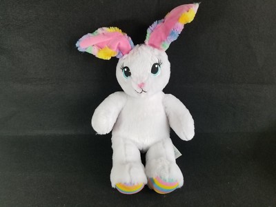 Build A Bear Workshop 16" Sweet Stripes Bunny Rabbit White Rainbow ears ...