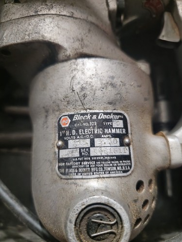 Black & Decker 1" Electric Hammer Type D Cat.NO.103 Vintage | eBay