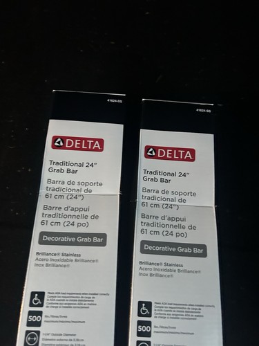 Lot of 2 DELTA 41624-SS Traditional Grab Bar, 24", Brilliance Stainless ...