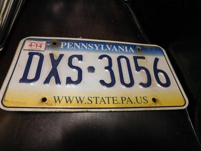 Tri-Color Pennsylvania License Plate PA Tag DXS 3056 | eBay