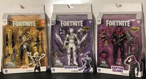 Bulk Fortnite Action Figure Bundle Oro, Scratch, & Raptor - Epic Games ...