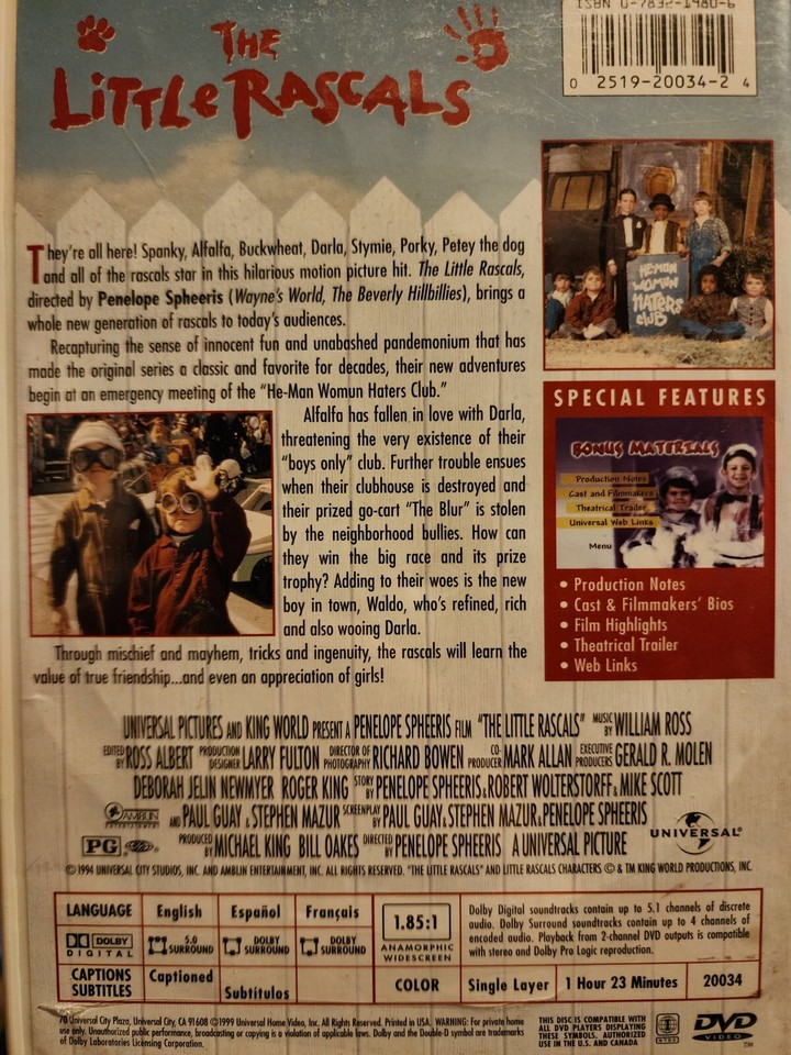The Little Rascals (DVD, 1994) 25192003424| eBay