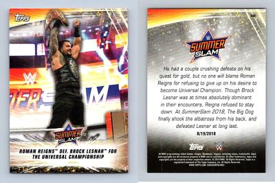 Roman Reigns Def. Brock Lesnar #100 WWE SummerSlam 2019 Topps Trading ...