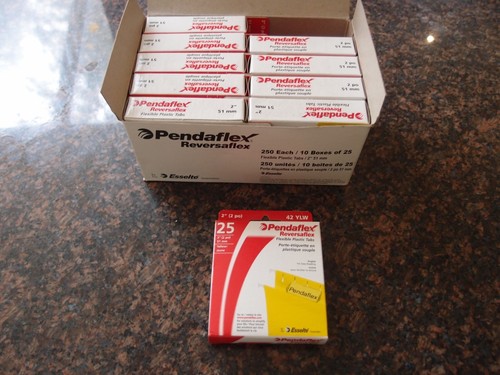 10 pkg [ 250 total ] Pendaflex reversaflex No 42 Yellow 2" Hanging ...