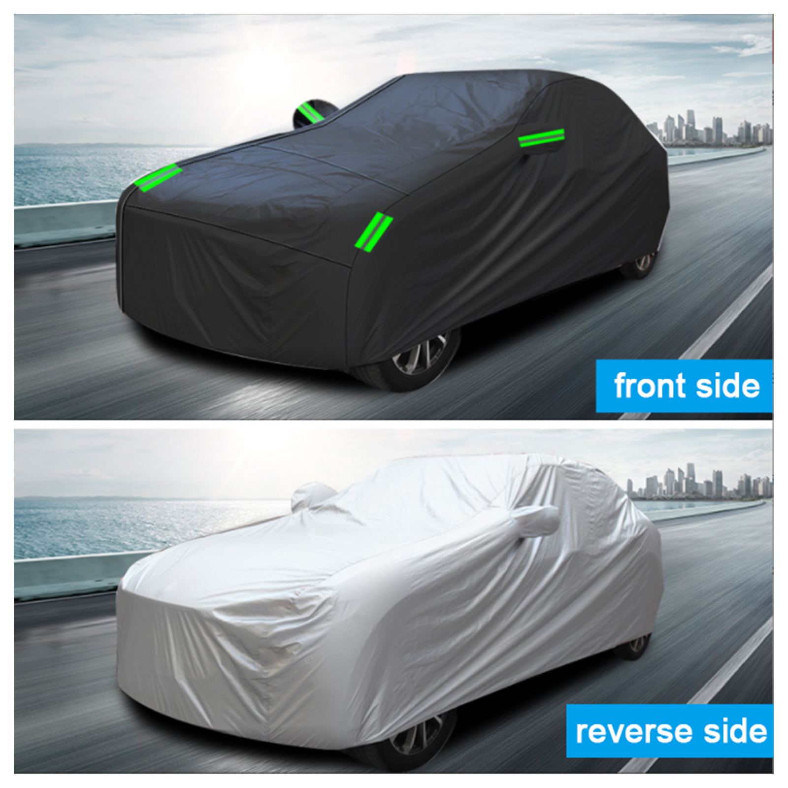 YL Black Car Cover Waterproof Windproof Dustproof UV Protection Scratch ...