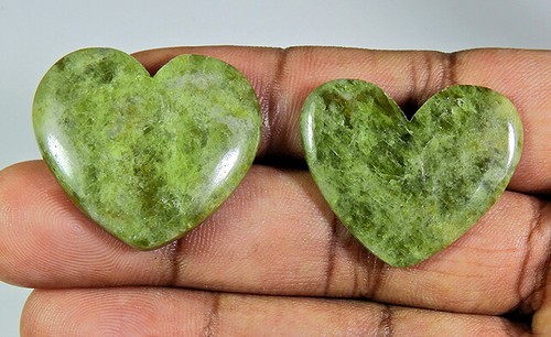 76Cts. Natural Vessonite Heart Shape Cabochon Loose Gemstone 2 Pcs Lot ...