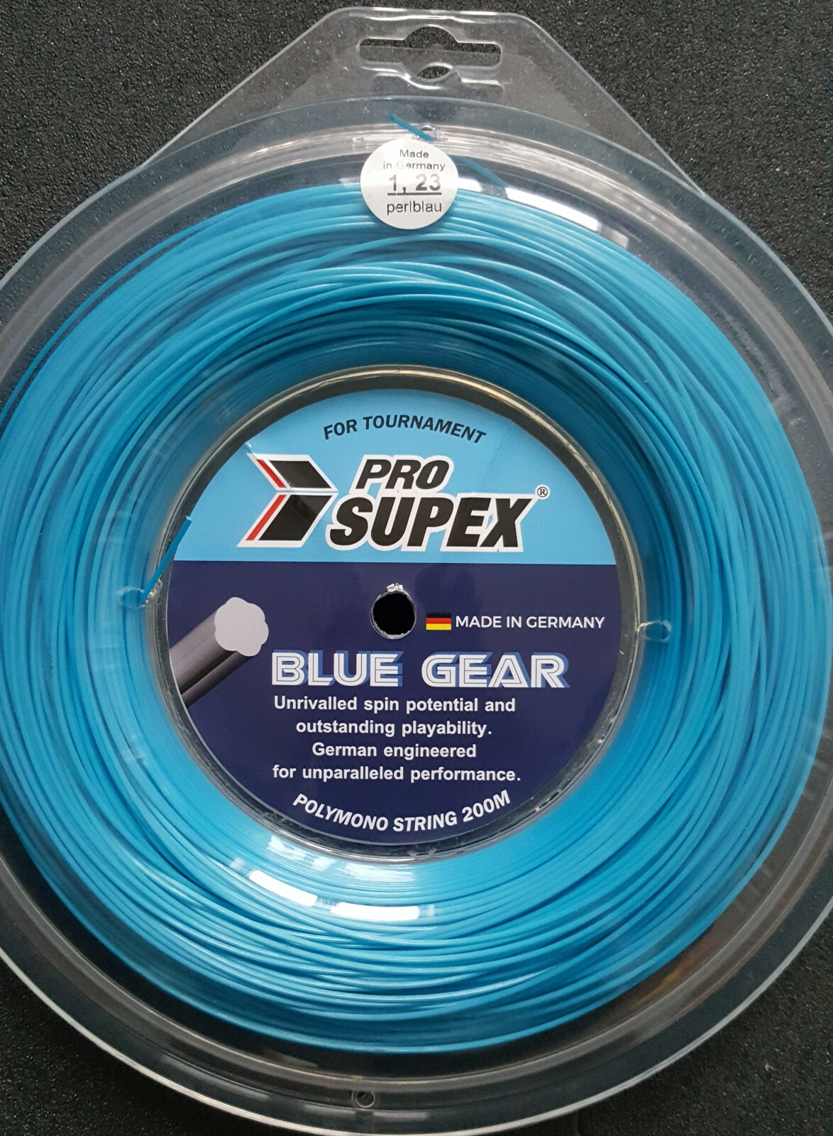 Pro Supex Blue Gear Polyester Tennis String 200m (1.19mm, Blue) | eBay