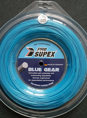 Pro Supex Blue Gear Polyester Tennis String 200m (1.19mm, Blue) | eBay