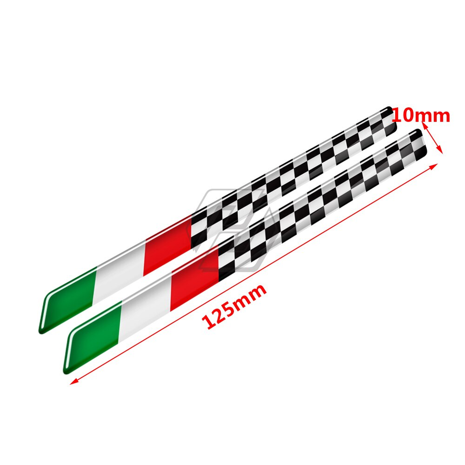 2x ITALY RACING Flag Sticker Emblem Badge Italy for ITALIAN Car Bike ...