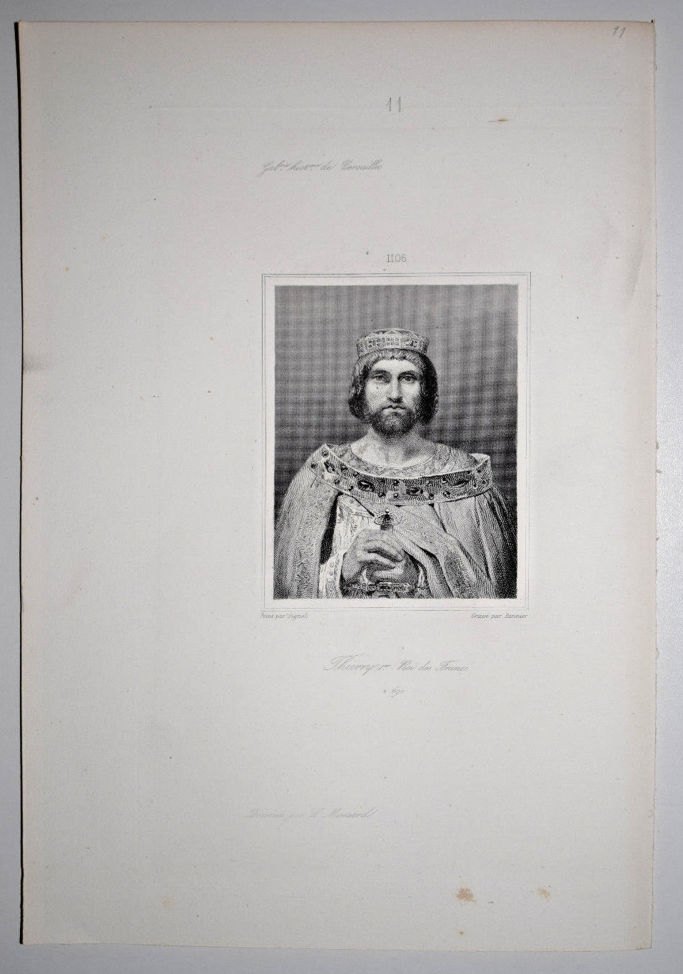 THIERRY I Roi Francs Portrait GRAVURE Signol Pannier Massard ca 1840 | eBay